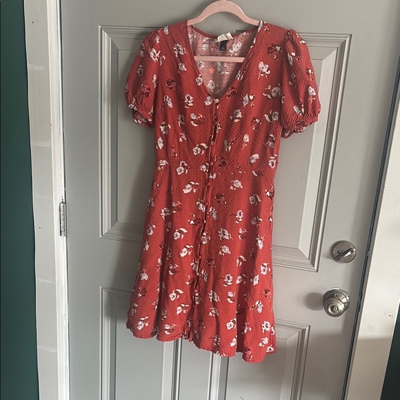 Universal Thread | Dresses | Universal Thread Red Puff Sleeve Ruffled ...